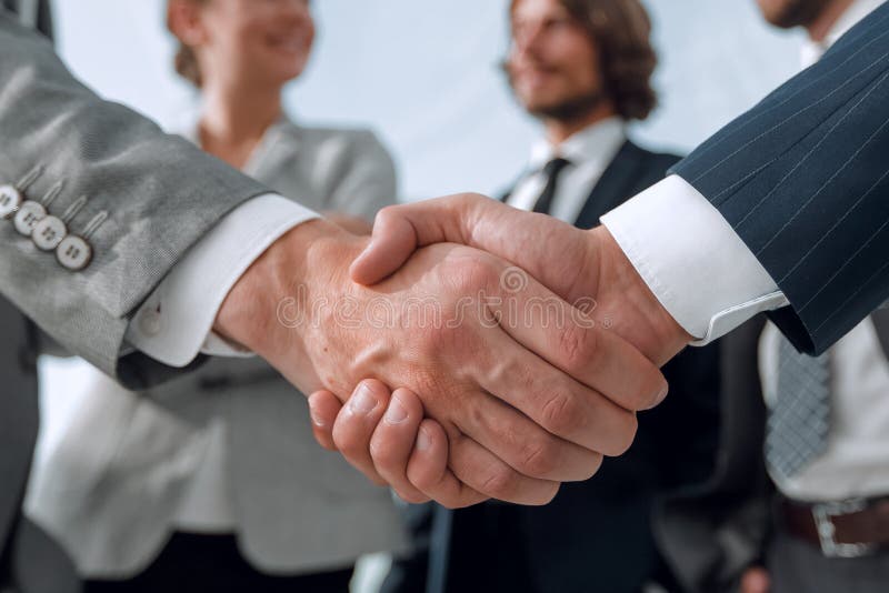 Welcome and Handshake Business People Stock Image - Image of ...