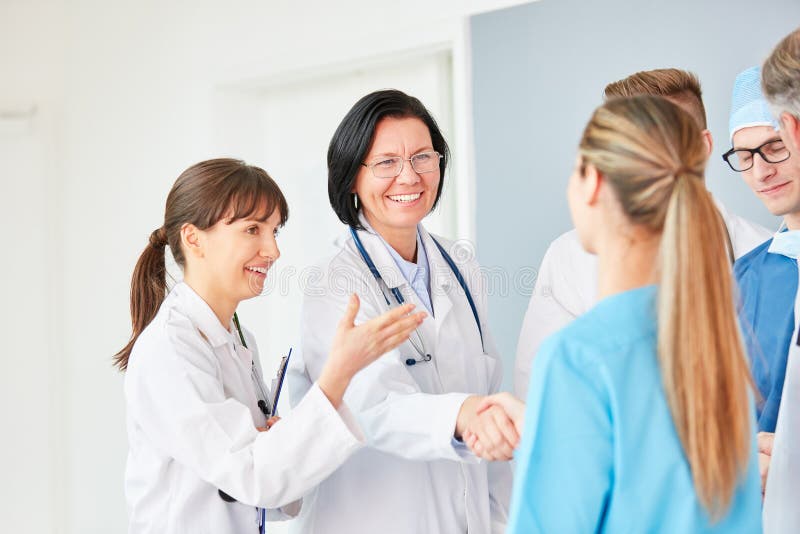 Welcome Handshake between Doctors Stock Image - Image of apprenticeship ...