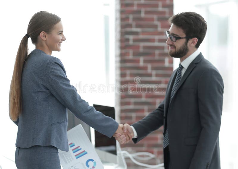Welcome Handshake Financial Partners Stock Image - Image of hand ...
