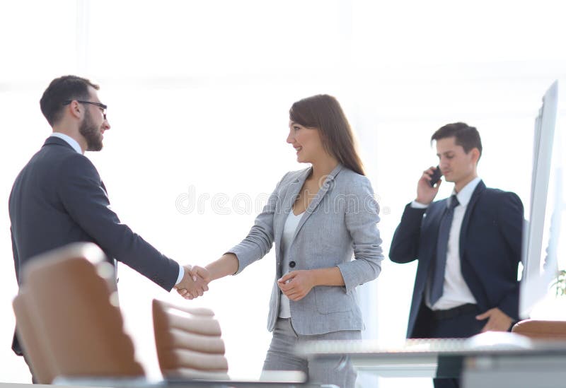 Welcome Handshake Manager and the Client Stock Image - Image of ...