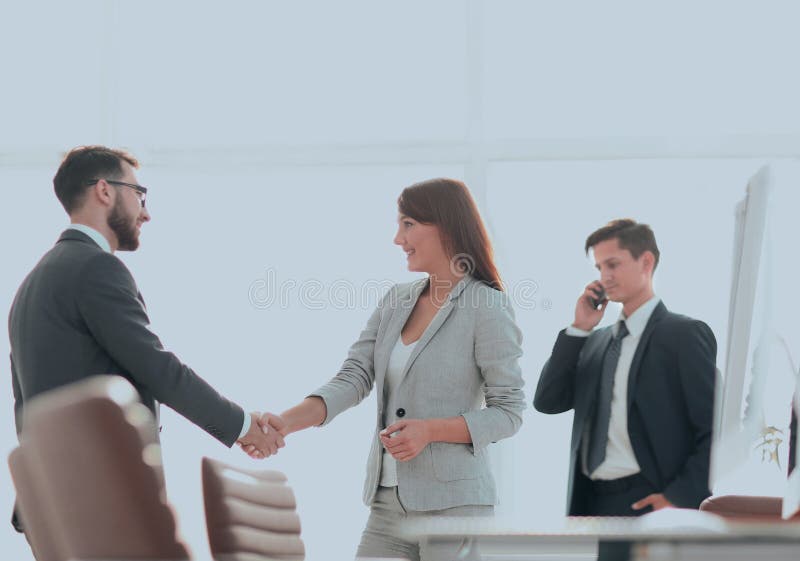 Welcome Handshake Manager and the Client Stock Image - Image of ...