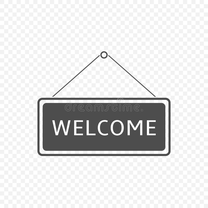Welcome Hanging Sign Isolated on White Wall Stock Illustration ...