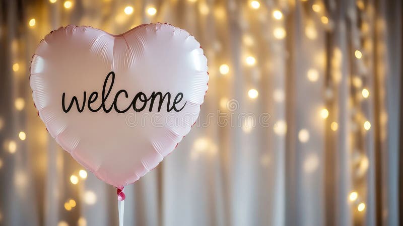 Welcome Heart Balloon AI Generated Stock Photo - Image of shining ...