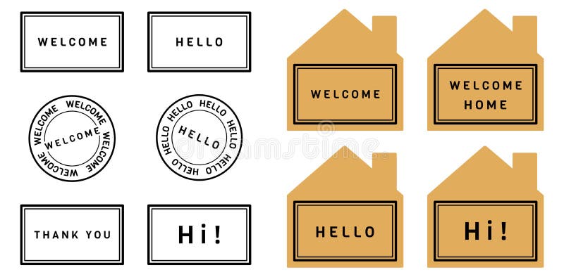 Welcome, Hello, Thank You Stamp Symbol Stock Illustration ...