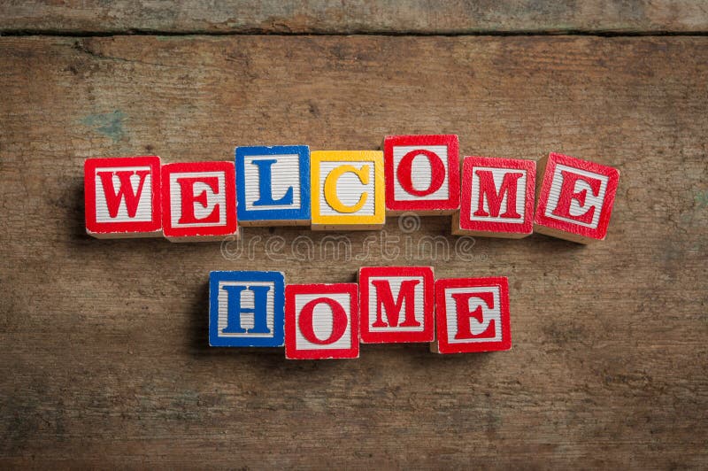 Welcome Home Alphabet Blocks Stock Image - Image of preschool, school ...