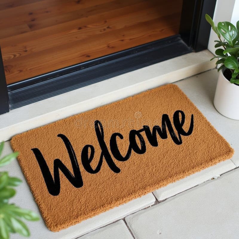 Welcome Home Front Door Doormat with Bold Welcome Text Stock ...