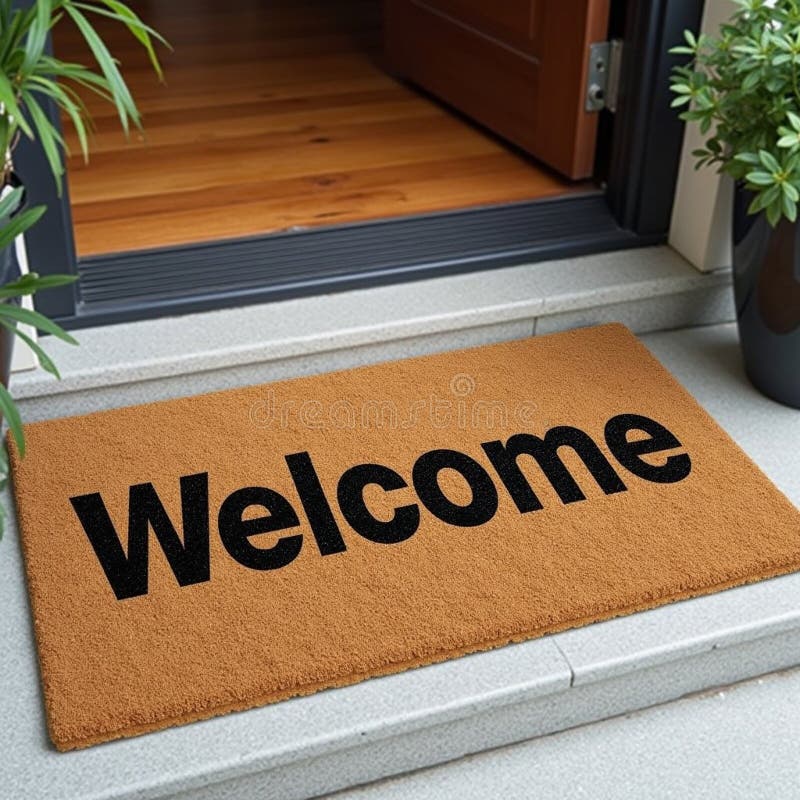 Welcome Home Front Door Doormat with Bold Welcome Text Stock ...