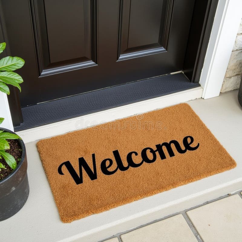 Welcome Home Front Door Doormat with Bold Welcome Text Stock ...