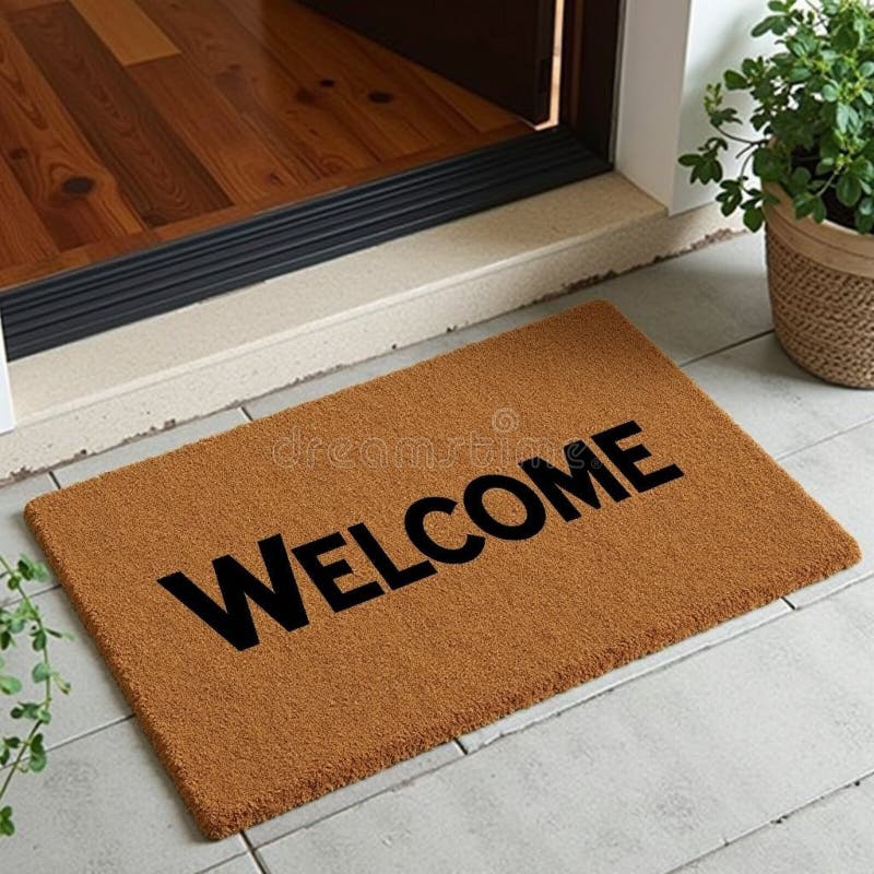 Welcome Home Front Door Doormat with Bold Welcome Text Stock ...