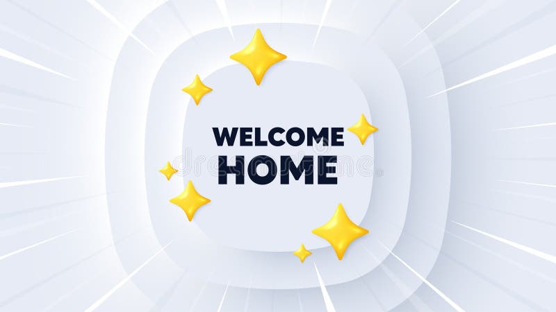 Welcome Home Tag. Home Invitation Offer. Neumorphic Sunburst Banner ...