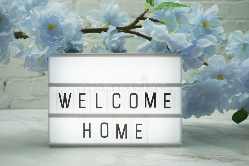 Welcome Home Alphabet Letter with Green Leave and Pink Flower Flat Lay ...