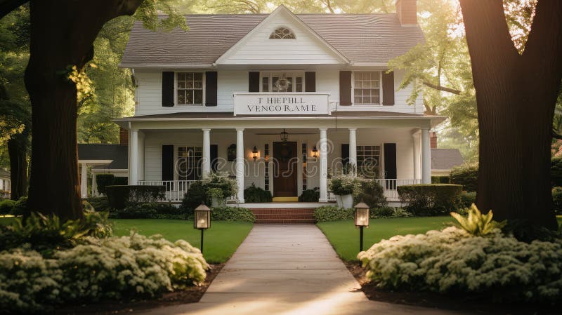 Welcome house with sign stock illustration. Illustration of ...