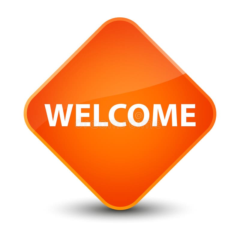Welcome Elegant Orange Diamond Button Stock Illustration - Illustration ...