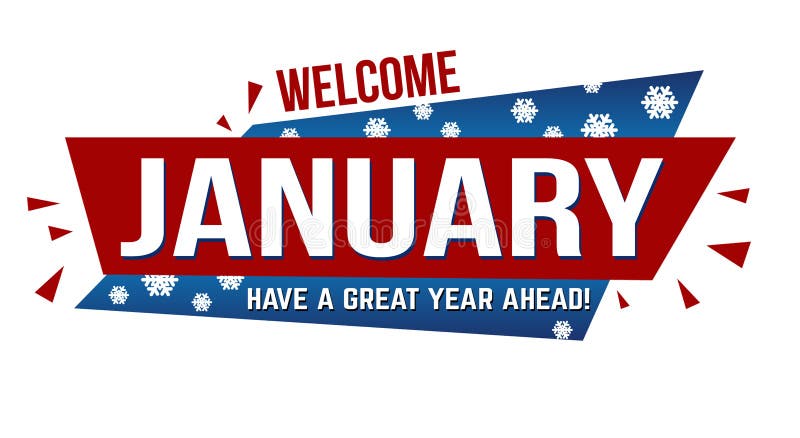 Welcome January Banner Design Stock Vector - Illustration of graphic ...