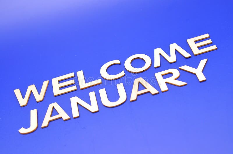 Welcome january text stock photo. Image of line, banner - 359789820