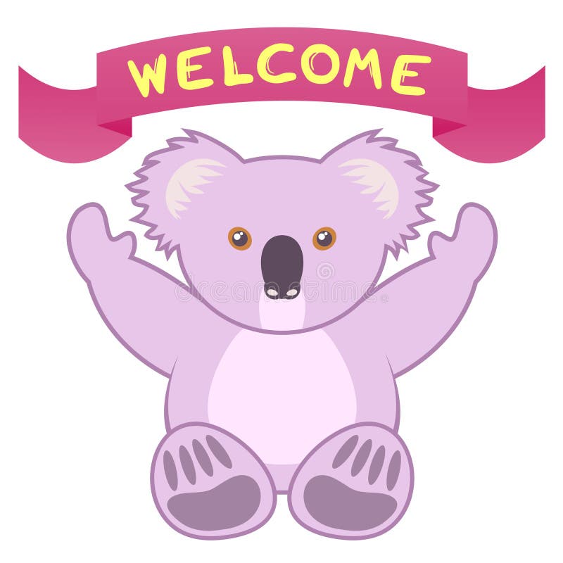 Welcome koala stock vector. Illustration of doll, bear - 31748304