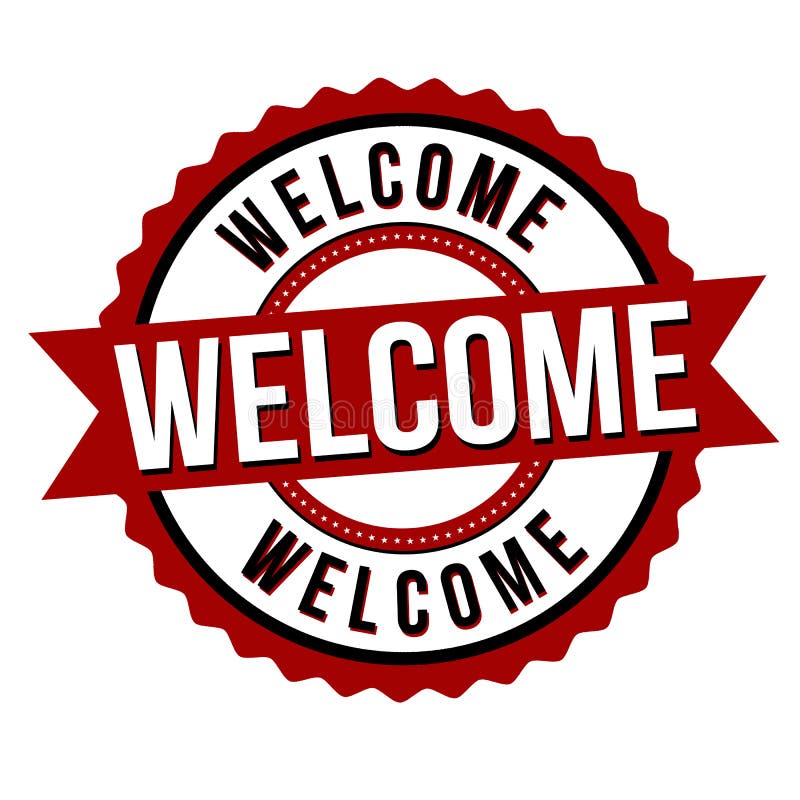 Welcome label or sticker stock vector. Illustration of icon - 183788016