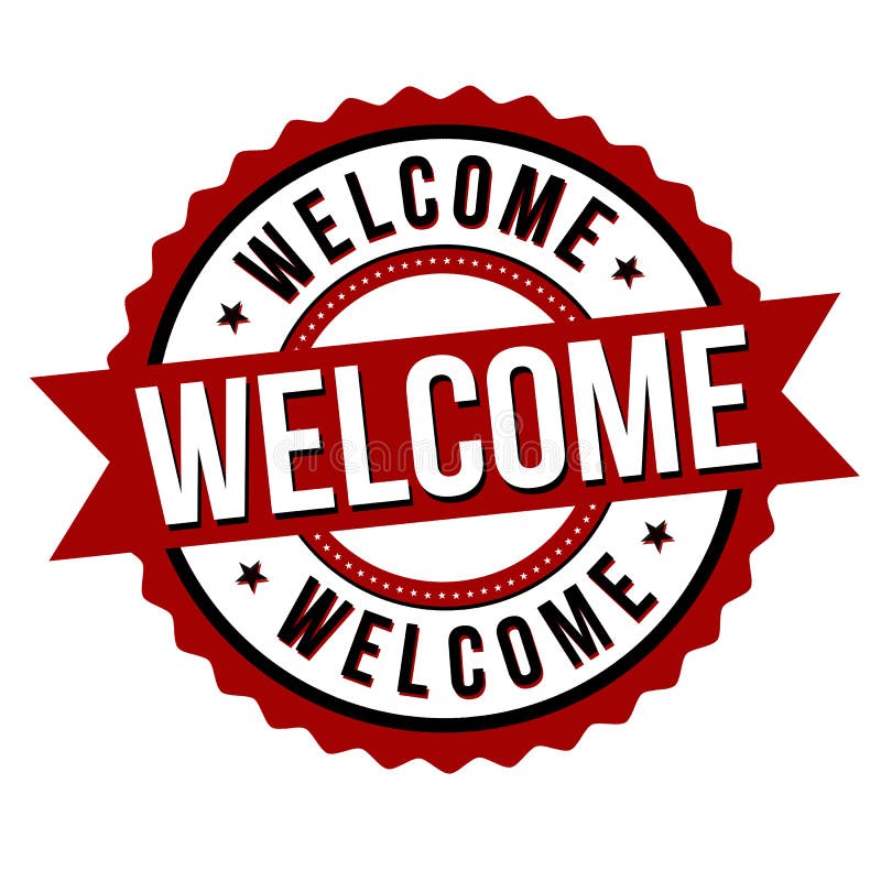 Welcome label or sticker stock vector. Illustration of icon - 183788016