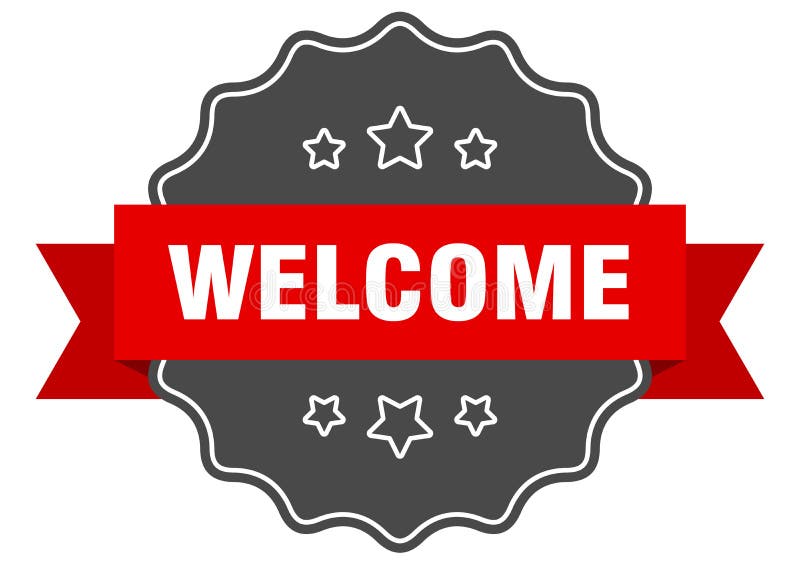 Welcome label or sticker stock vector. Illustration of icon - 183788016