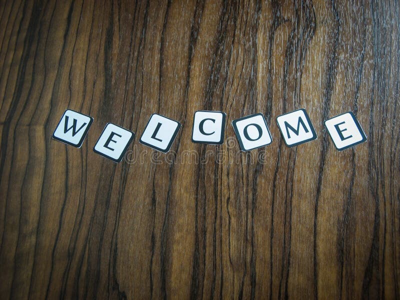 Welcome Letter on Brown Background Stock Photo - Image of vector ...