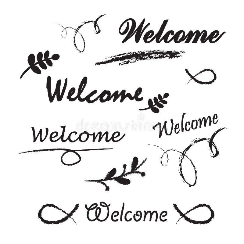 Welcome lettering. stock vector. Illustration of hospitality - 45349861