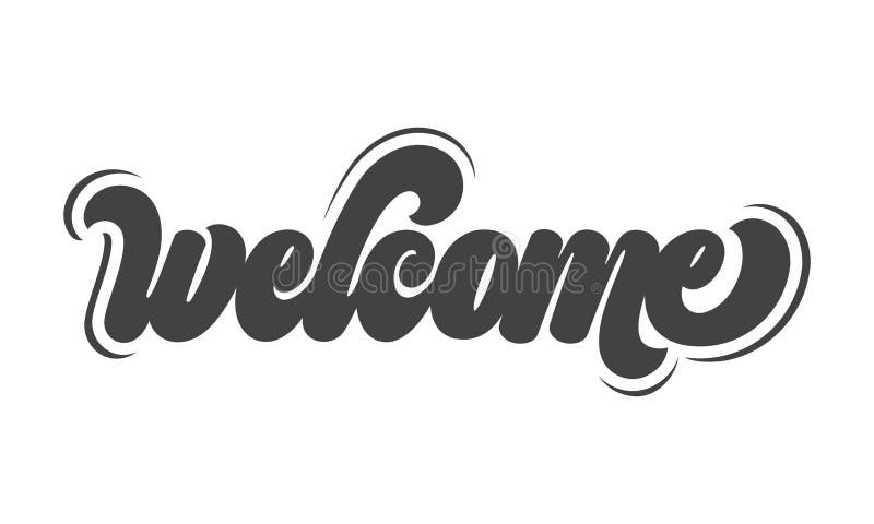 Welcome Lettering Handwriting Design Vector Isolated on White ...