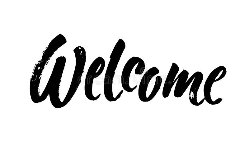 Welcome Lettering. Handwritten Modern Calligraphy, Brush Painted ...