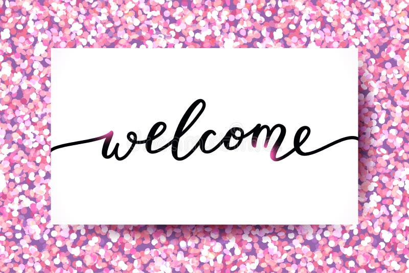 Welcome lettering stock illustration. Illustration of bright - 113958680