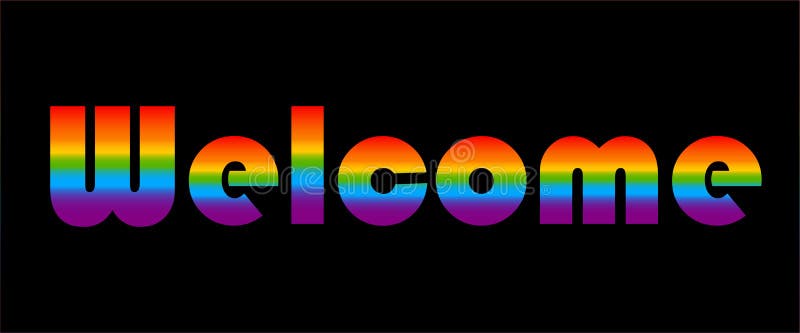 Welcome Lettering in LGBT Rainbow Color. Vector Illustration Stock ...