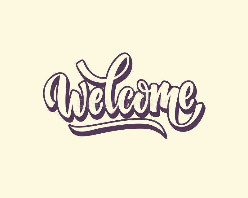 Welcome Lettering Text. Modern Calligraphy Style Illustration Red and ...