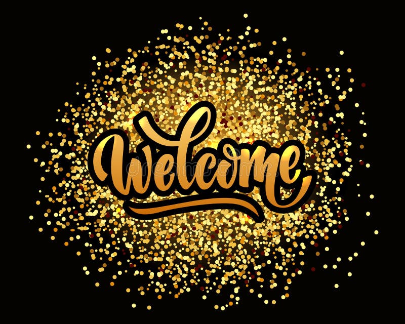 Welcome Lettering Text. Modern Calligraphy Style Illustration Red and ...