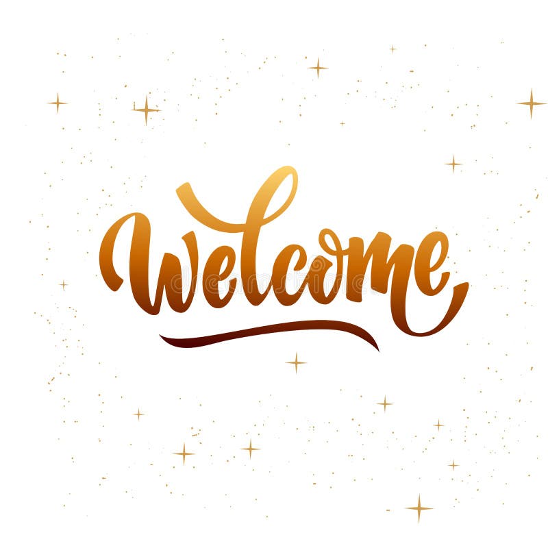 Welcome Lettering Text. Modern Calligraphy Style Illustration Red and ...