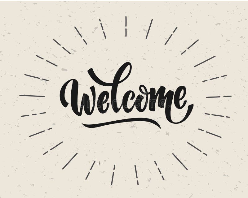Welcome Lettering Text. Modern Calligraphy Style Illustration Red and ...
