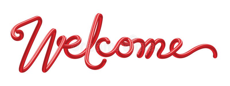 Welcome Lettering Text Red Color Stock Vector - Illustration of ...