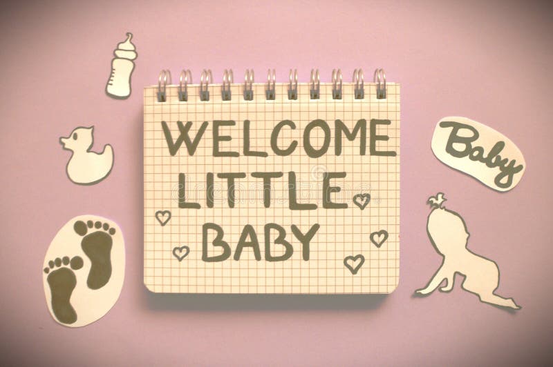 Welcome Little Baby Illustration Stock Photo - Image of design, pattern ...