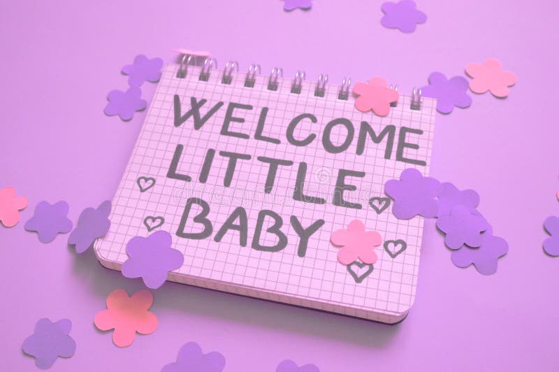 Welcome Little Baby Write between Flowers Stock Image - Image of ...