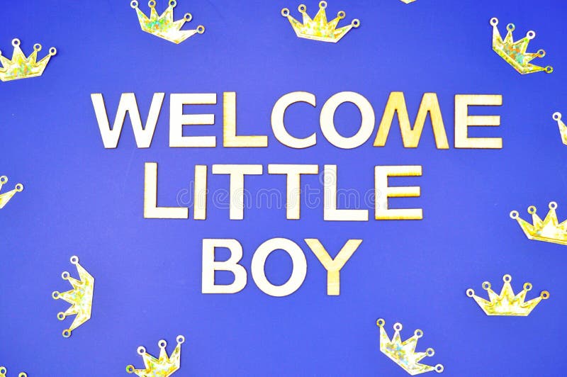 Welcome Little Boy Write Background Stock Illustration - Illustration ...
