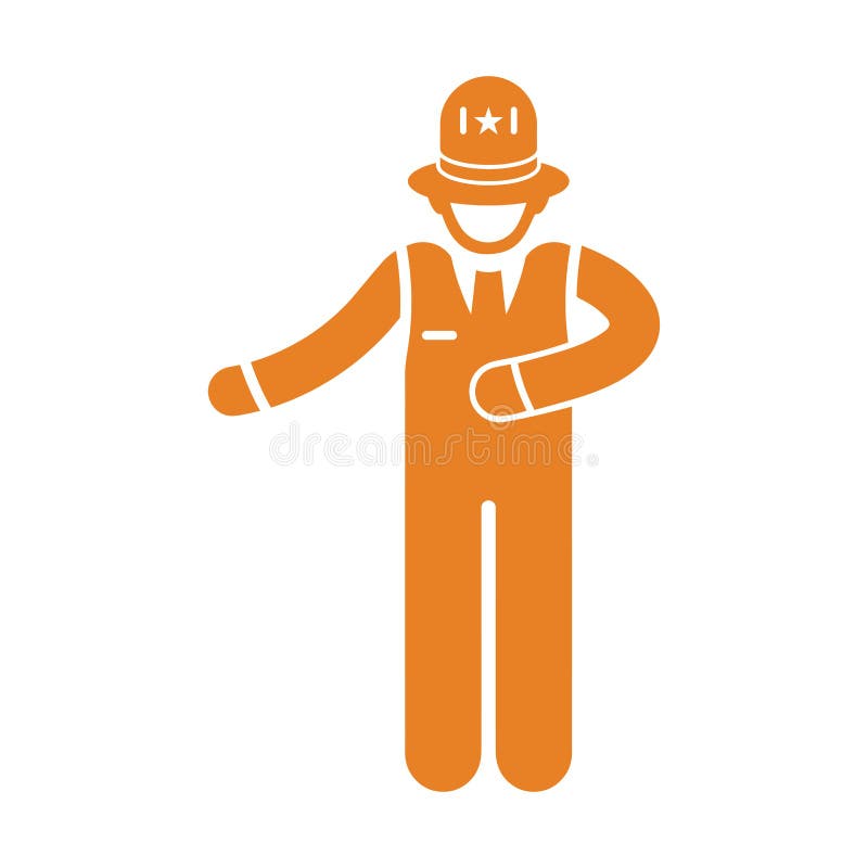 Welcome, Man Icon.Orange Color Vector EPS Stock Vector - Illustration ...