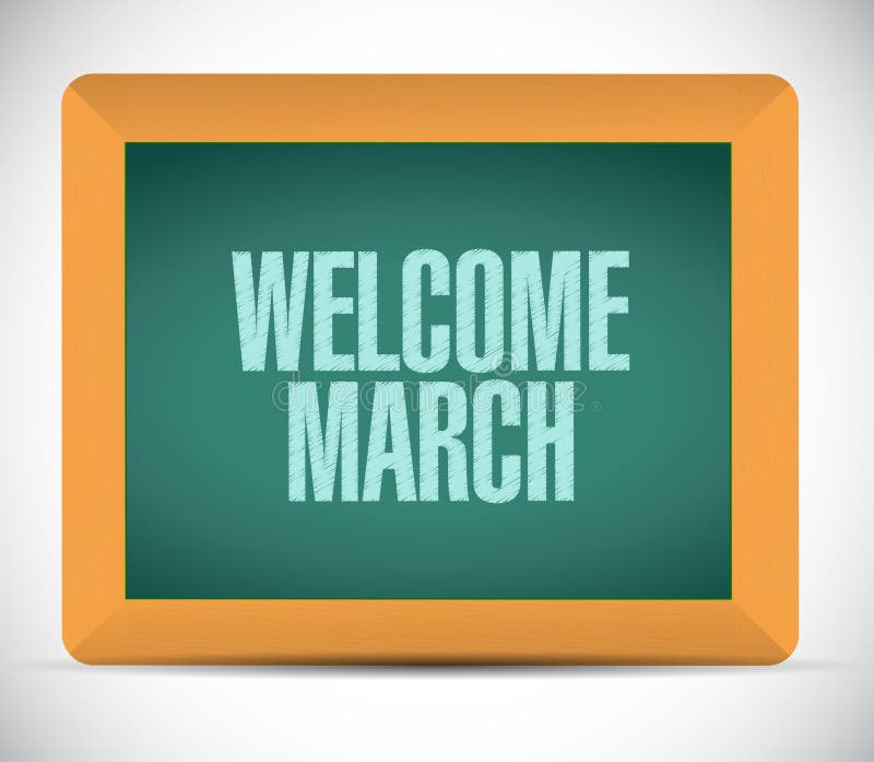 Welcome March Chalkboard Sign Illustration Stock Illustration ...