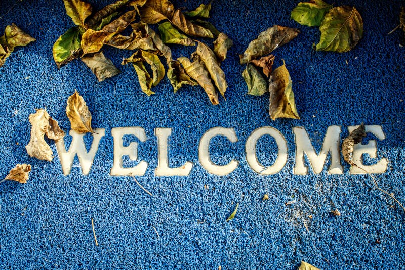 Welcome mat stock photo. Image of morning, painted, boston - 53363938