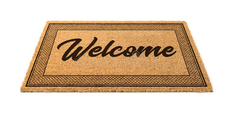 Welcome Mat Isolated on a White Background Stock Photo - Image of door ...