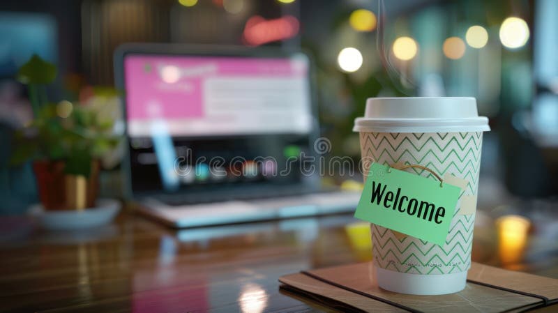 The Coffee Cup Welcome.AI Generated Image Stock Photo - Image of ...