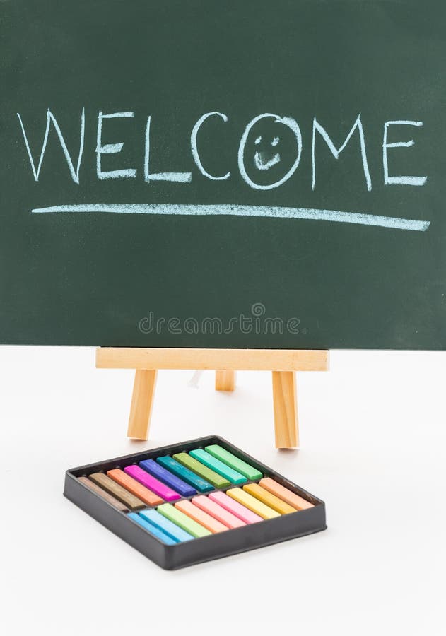 Welcome Message stock image. Image of blank, note, chalkboard - 58141005