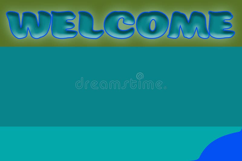 Welcome Message on Shades of Green with Copy Space Stock Illustration ...
