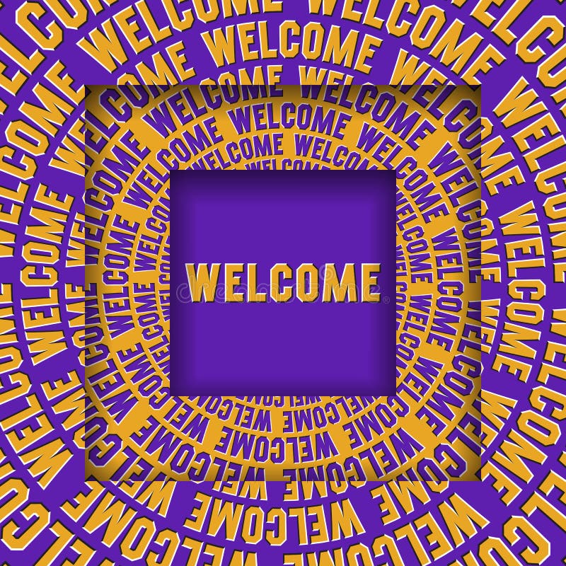 Welcome Message in Square Frames with a Moving Circular Yellow Purple ...