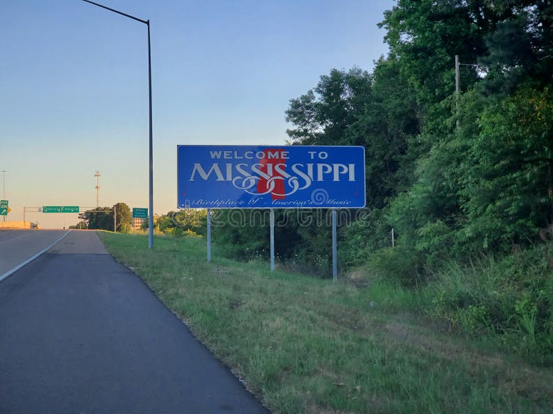 Welcome To Mississippi State Road Sign Stock Photo - Image of ...