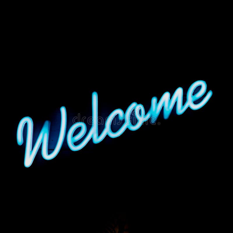 Neon Welcome sign stock image. Image of restaurant, memorabilia - 4001229