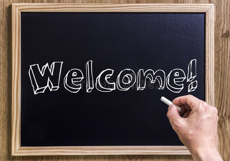 Welcome! stock image. Image of finger, chalkboard, advice - 54980245