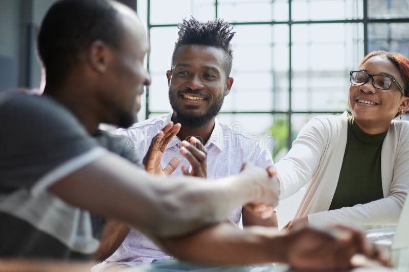 Welcome New Project Colleague Woman with Glasses. Stock Image - Image ...