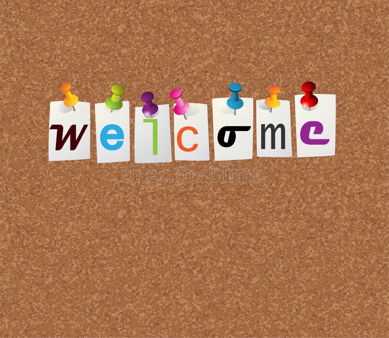 Welcome notice concept stock vector. Illustration of table - 13302505